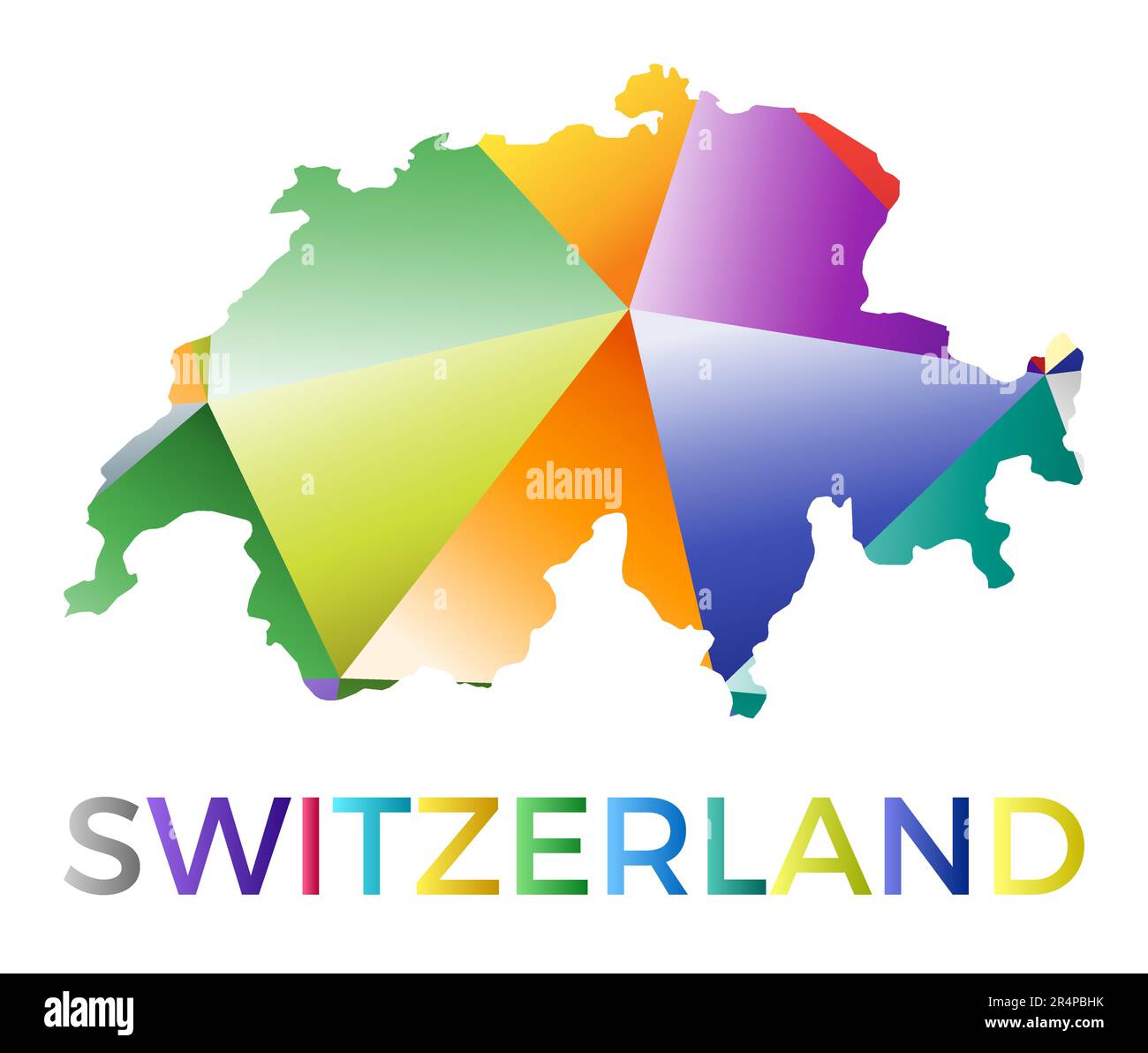 Switzerland polygonal map hi-res stock photography and images - Alamy