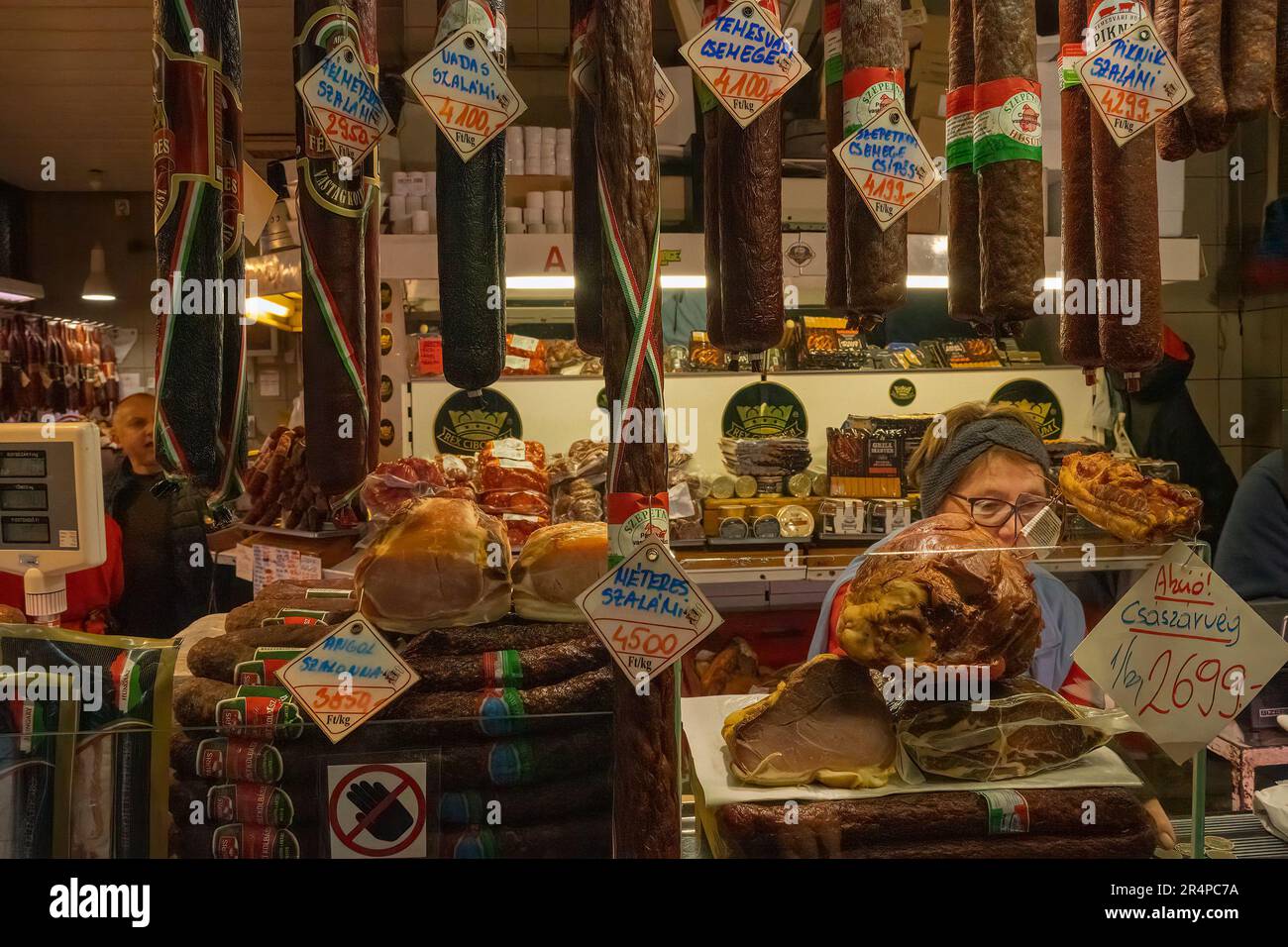 Budapest, Hungary - November 28th, 2022: A meat and sausage store in ...