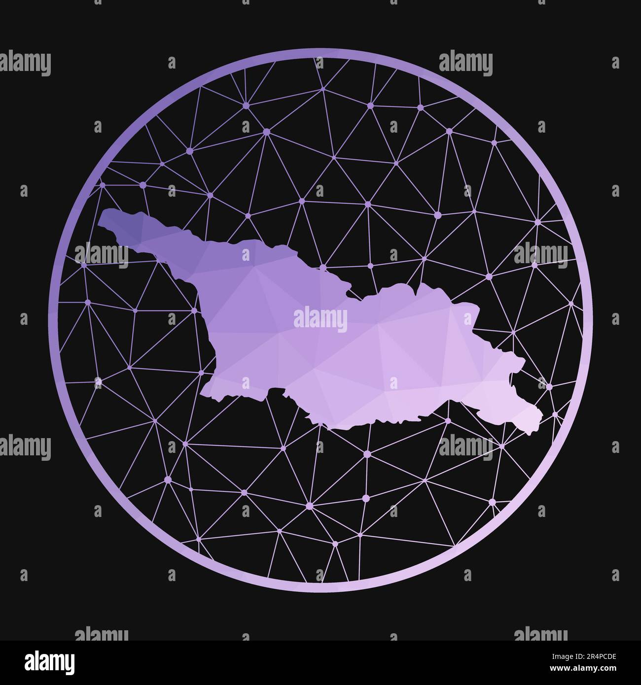 Georgia icon. Vector polygonal map of the country. Georgia icon in ...