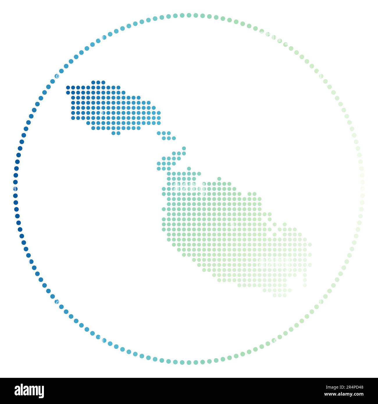 Malta digital badge. Dotted style map of Malta in circle. Tech icon of ...