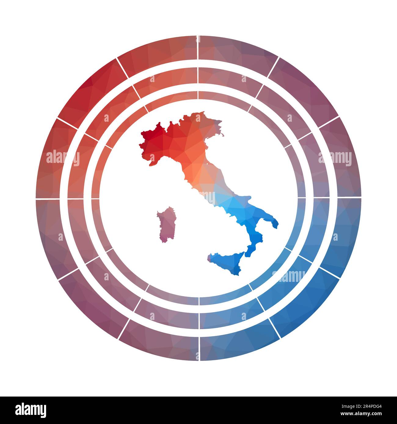 Italy badge. Bright gradient logo of country in low poly style ...