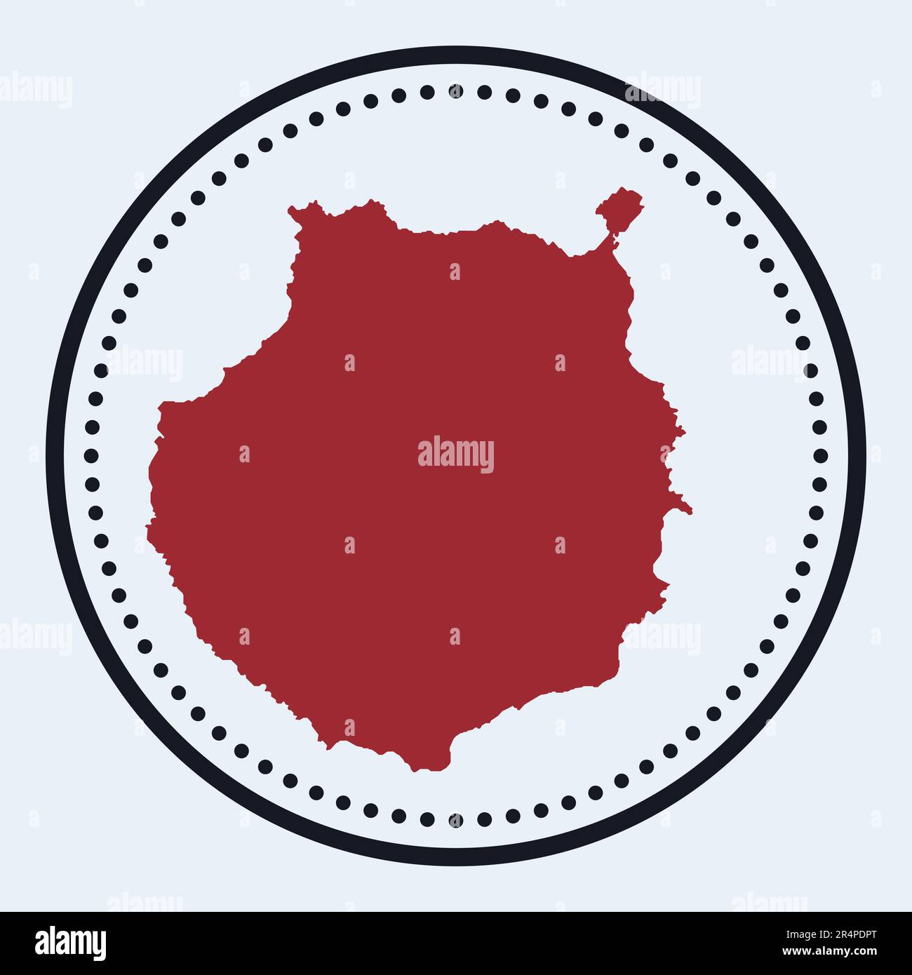 Gran Canaria round stamp. Round logo with island map and title. Stylish ...