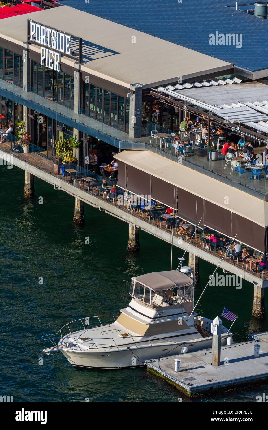 Portside Pier Restaurant, Embarcadero, San Diego, California, USA Stock ...