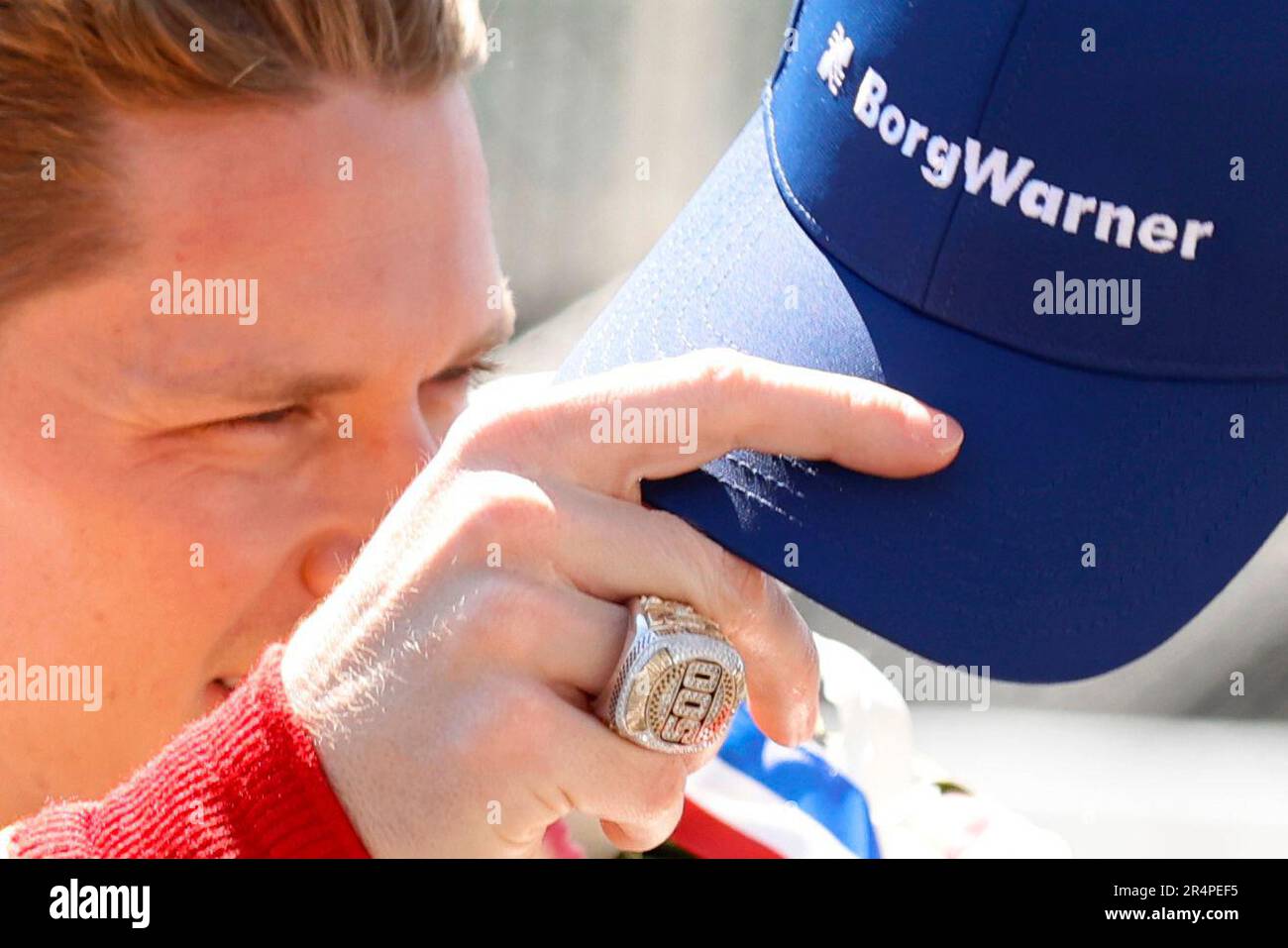 INDIANAPOLIS, IN - MAY 29: A detailed close up of the Indy 500 winner's ...