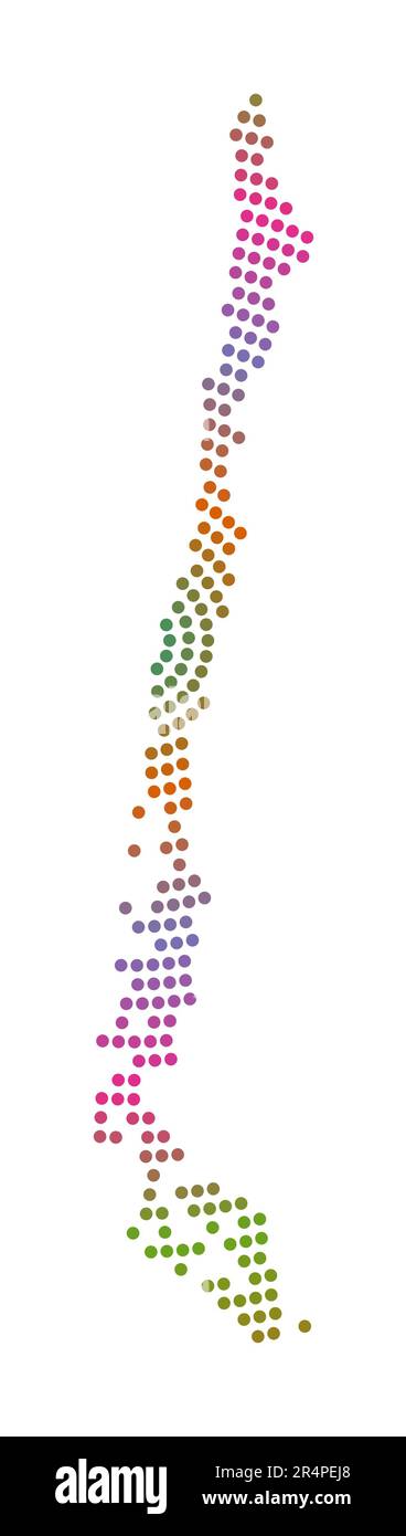 Chile dotted map. Digital style shape of Chile. Tech icon of the ...