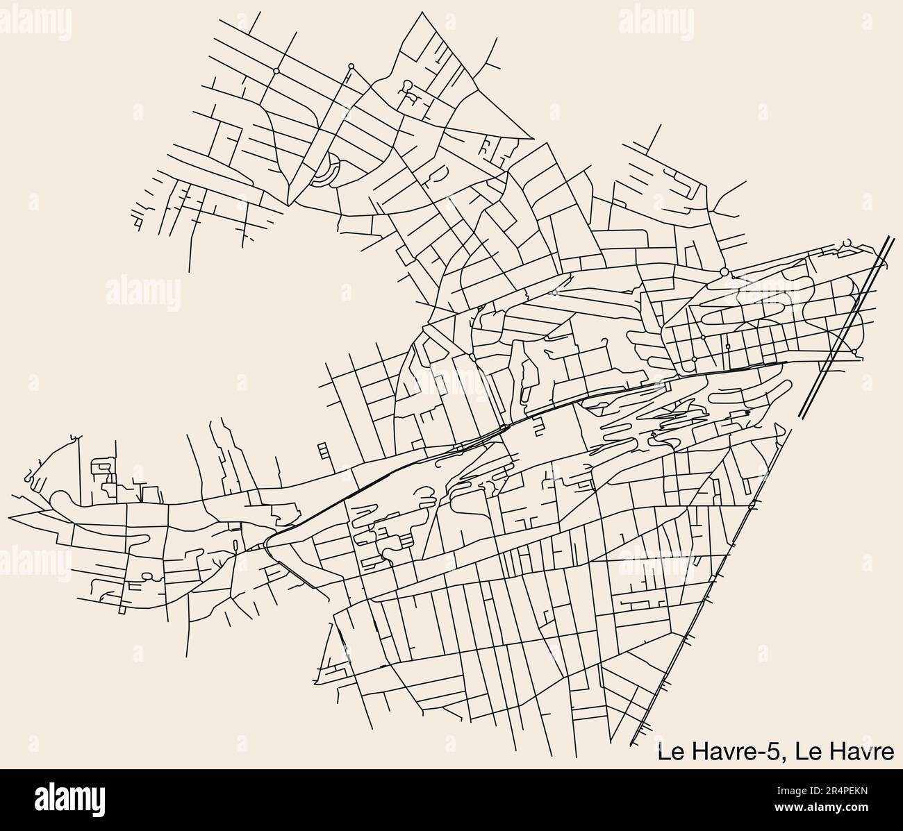 Street roads map of the LE HAVRE-5 CANTON, LE HAVRE Stock Vector Image ...
