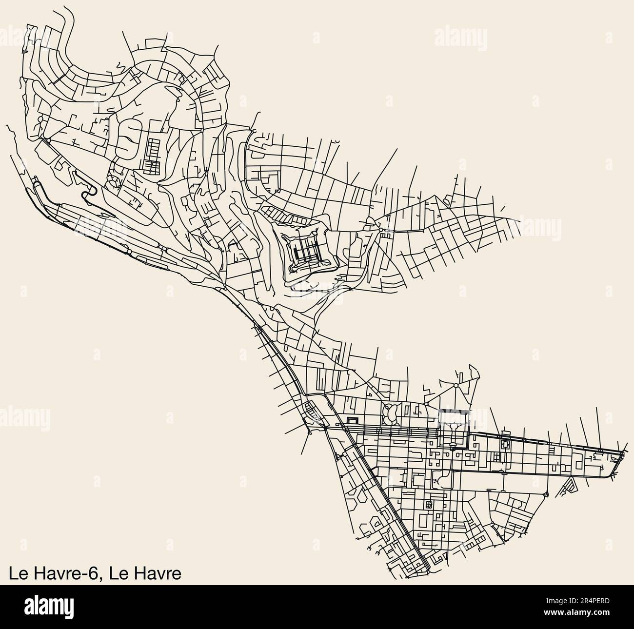 Street roads map of the LE HAVRE-6 CANTON, LE HAVRE Stock Vector Image ...