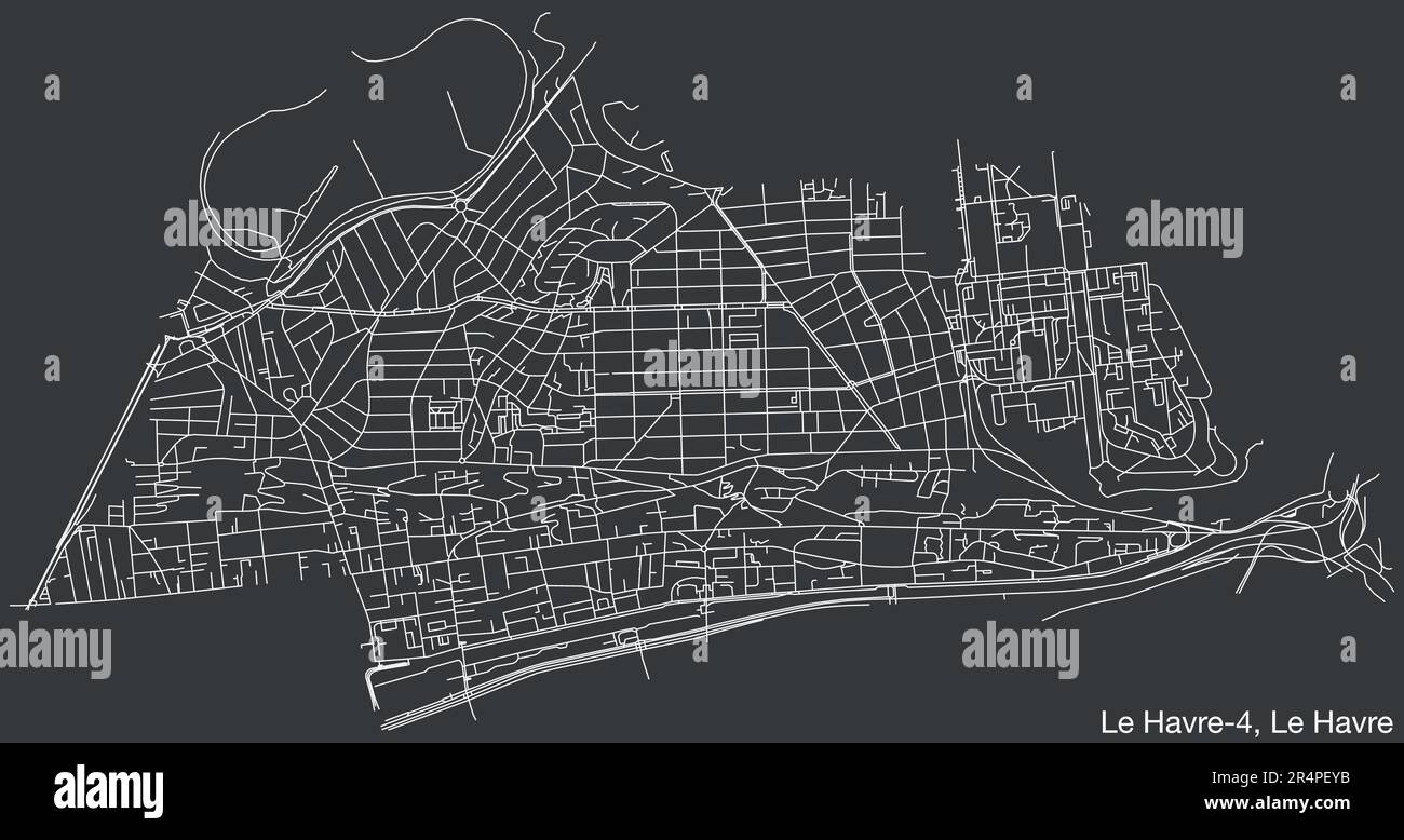 Street roads map of the LE HAVRE-4 CANTON, LE HAVRE Stock Vector Image ...