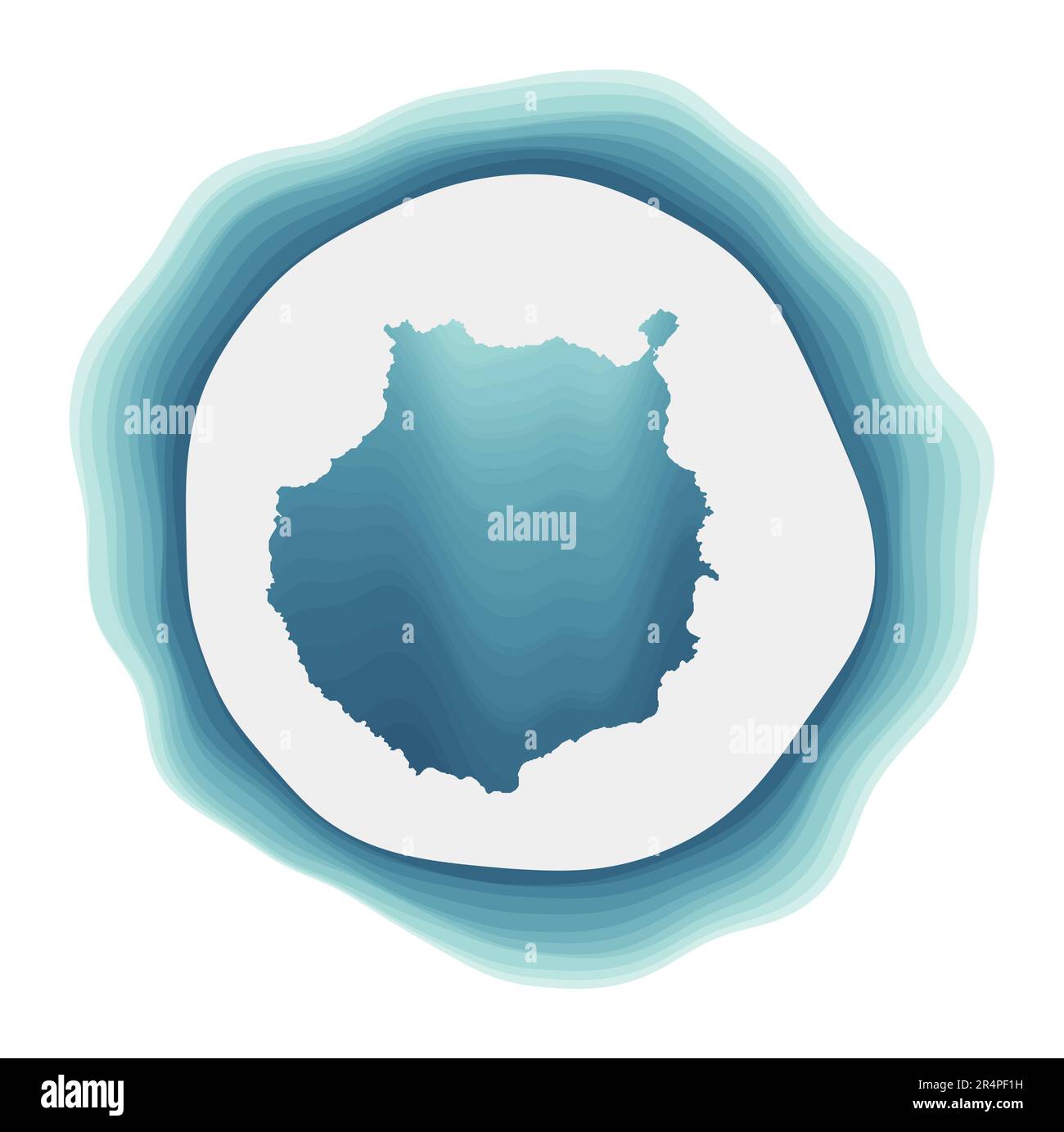 Gran Canaria logo. Badge of the island. Layered circular sign around ...