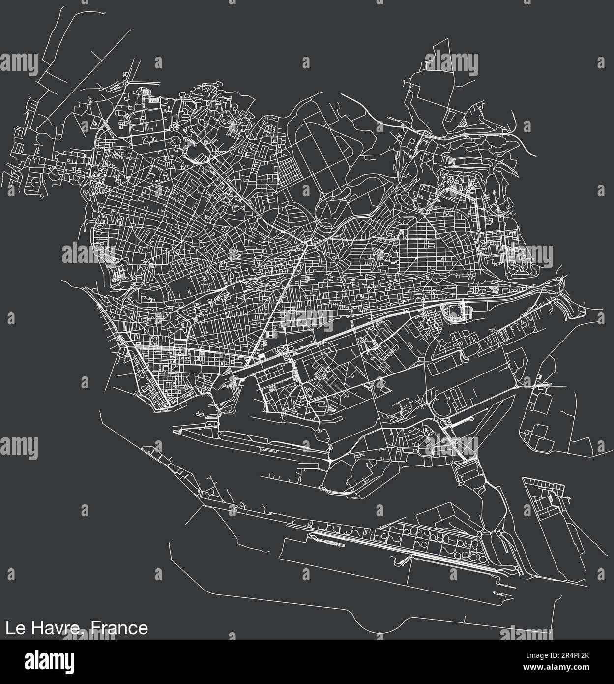Street roads map of LE HAVRE, FRANCE Stock Vector Image & Art - Alamy