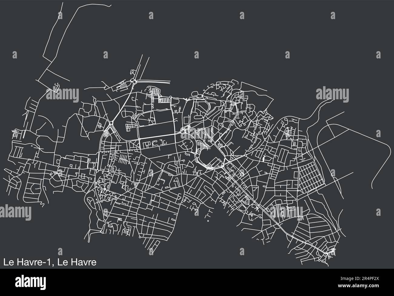 Street roads map of the LE HAVRE-1 CANTON, LE HAVRE Stock Vector Image ...