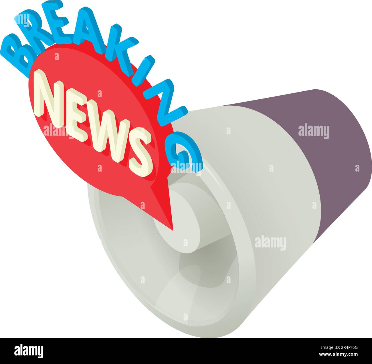World news icon isometric vector. Breaking news symbol and outdoor ...