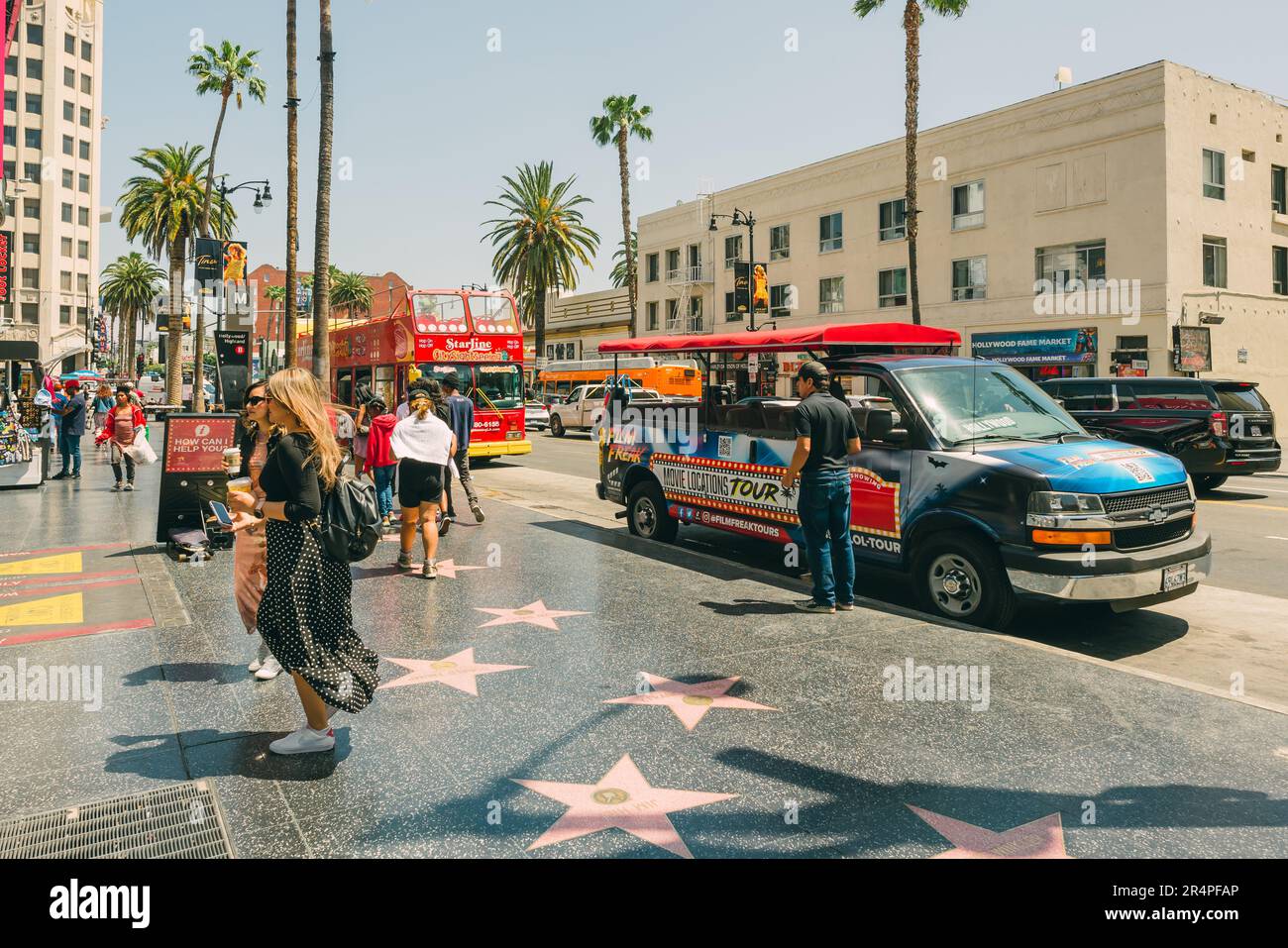 Hollywood, California, USA - April 26, 2023. Street scene. Famous ...