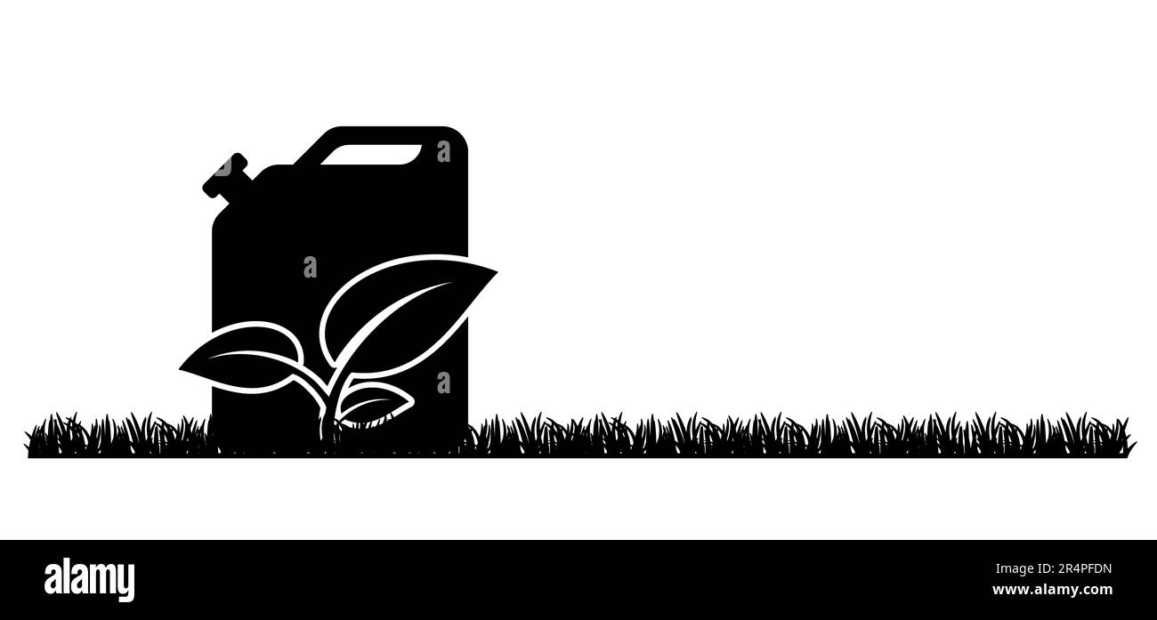 Cartoon green biofuel gasoline, jerrycan with handle. Bio jerry can ...