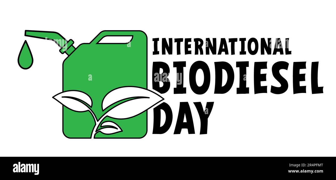 International biodiesel day. Cartoon gasoline, jerrycan with handle ...