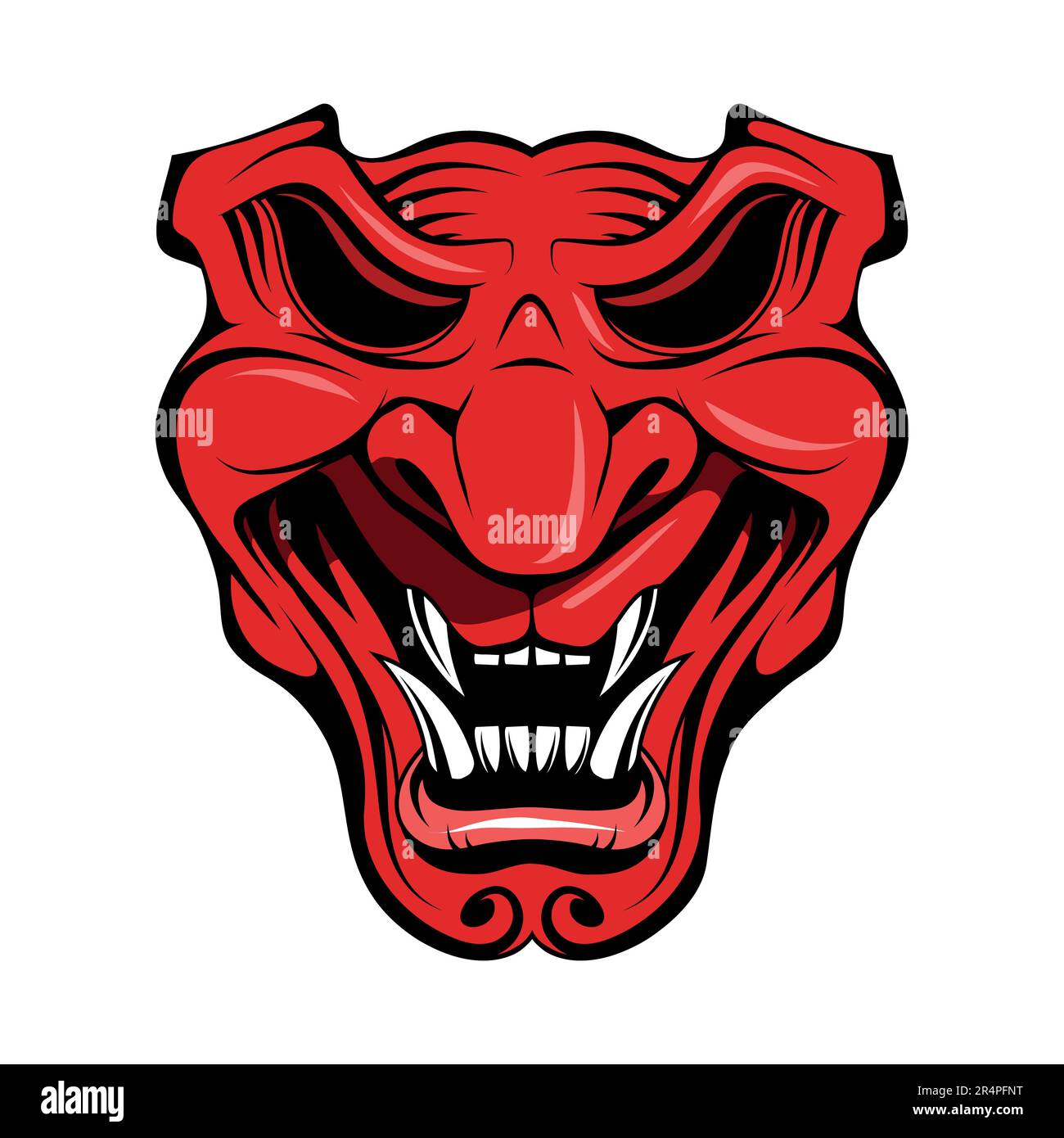 Samurai mask. Vector illustration of a japanese samurai helmet Stock ...