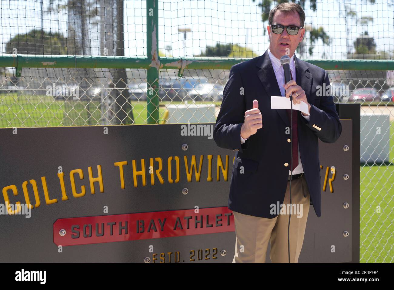 Southern California Trojans athletic director Mike Bohn speaks at ...