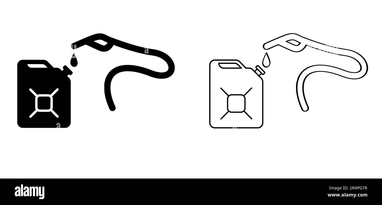 Cartoon gasoline, jerrycan with handle. Plastic or metal bottle jerry ...