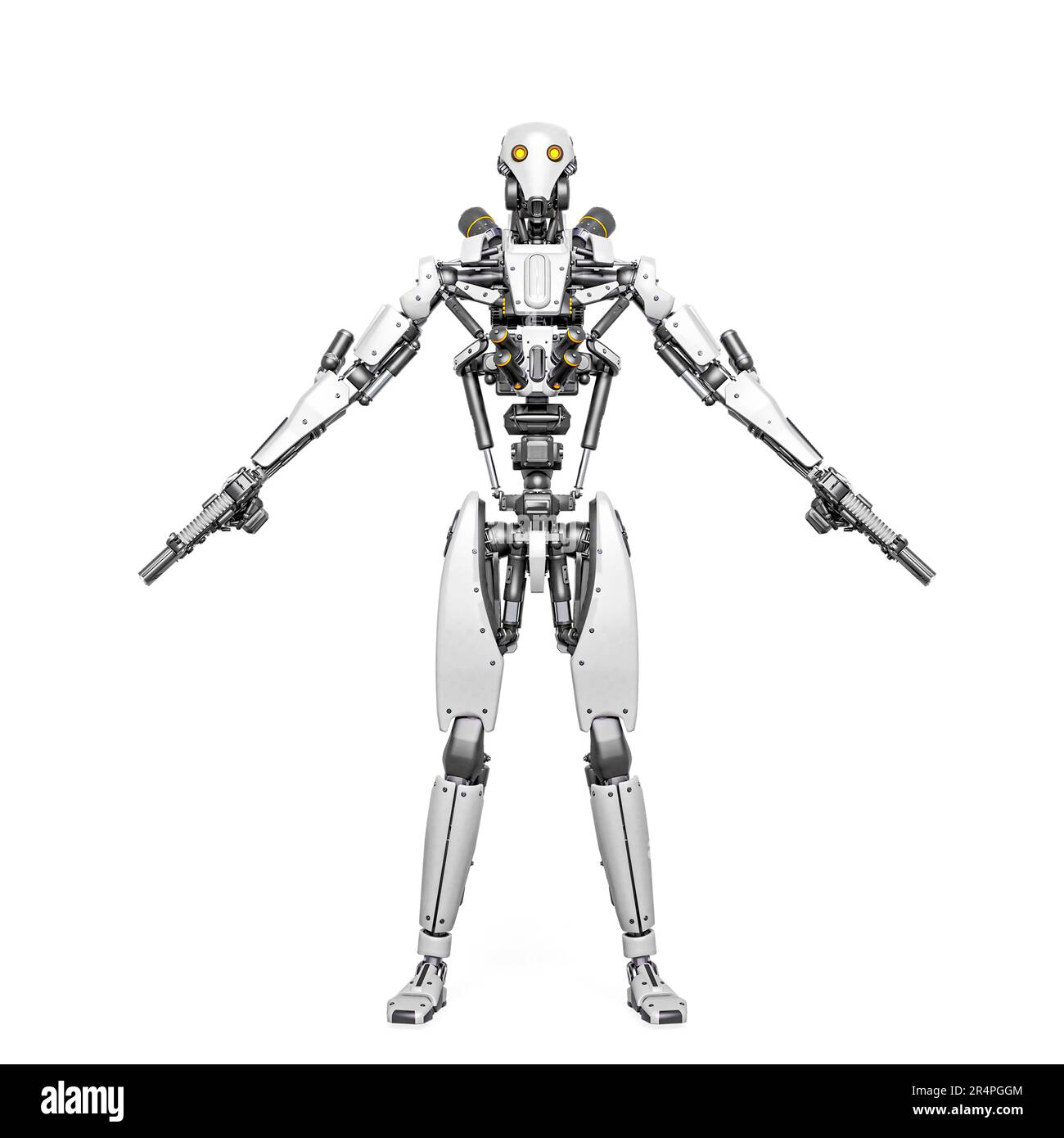 droid soldier in white background, 3d illustration Stock Photo - Alamy