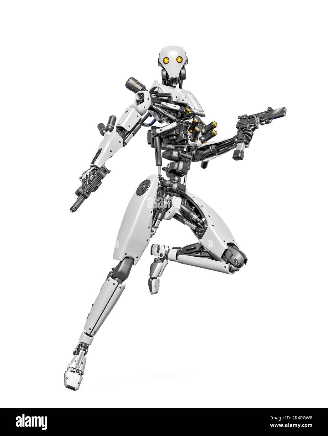 droid soldier is standing up like a super hero in action and holding a ...