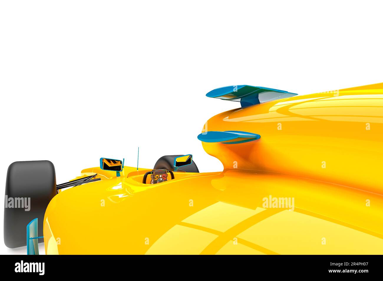 racing car rear close up view, 3d illustration Stock Photo - Alamy