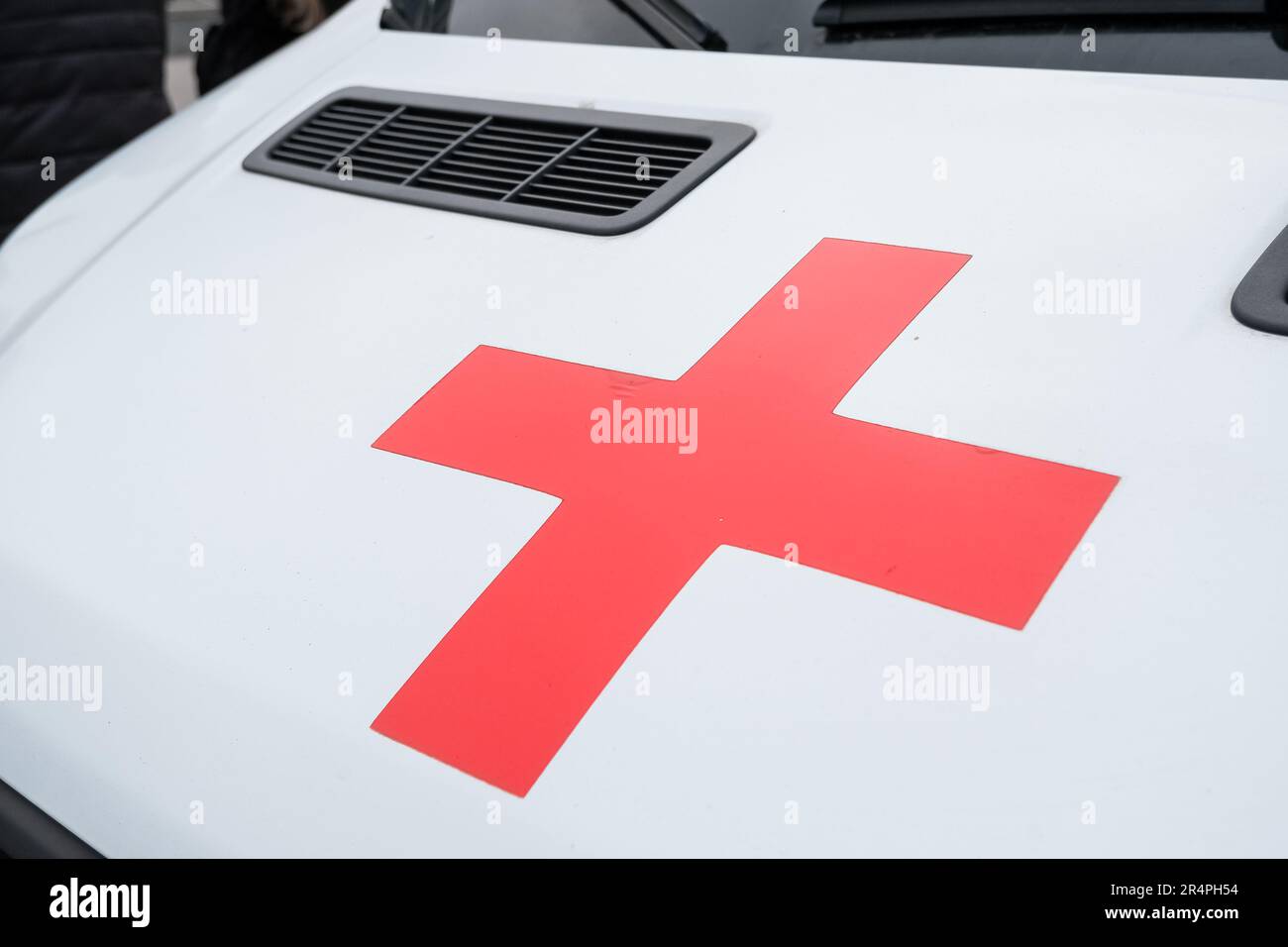 RUSSIA, MOSCOW - april 21, 2022..The ambulance Austrian Red Cross on ...