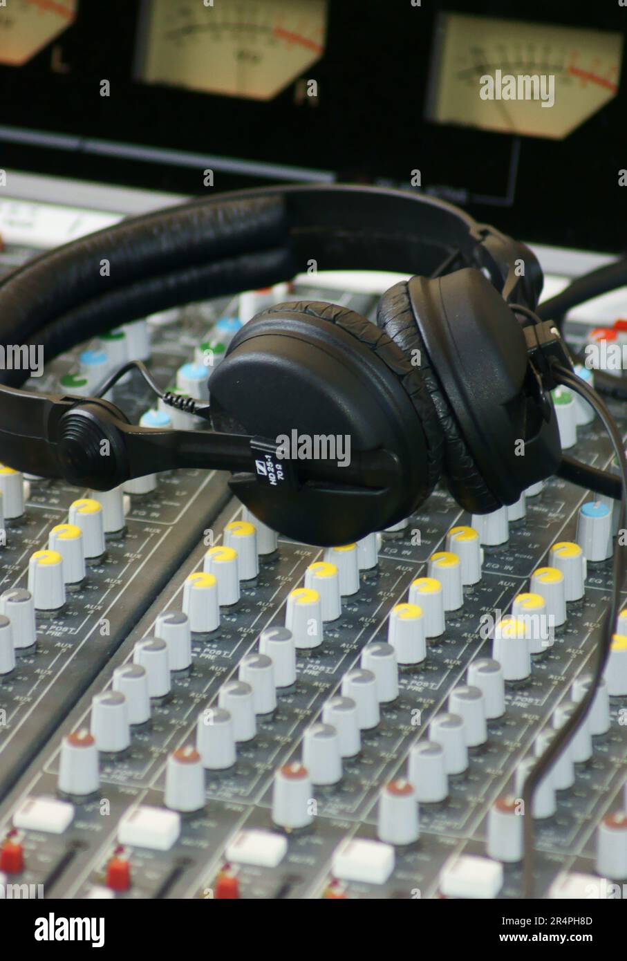 Music mixer with headphones Stock Photo - Alamy