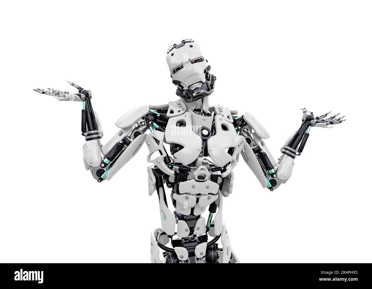 master cyber robot do not know what to do, 3d illustration Stock Photo ...