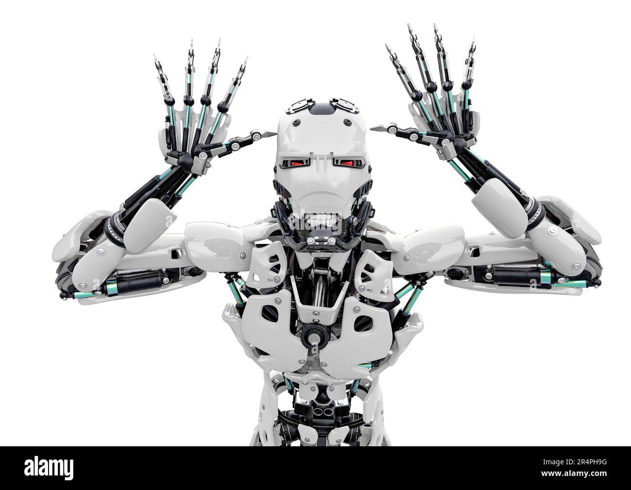 master cyber robot is mocking up, 3d illustration Stock Photo - Alamy