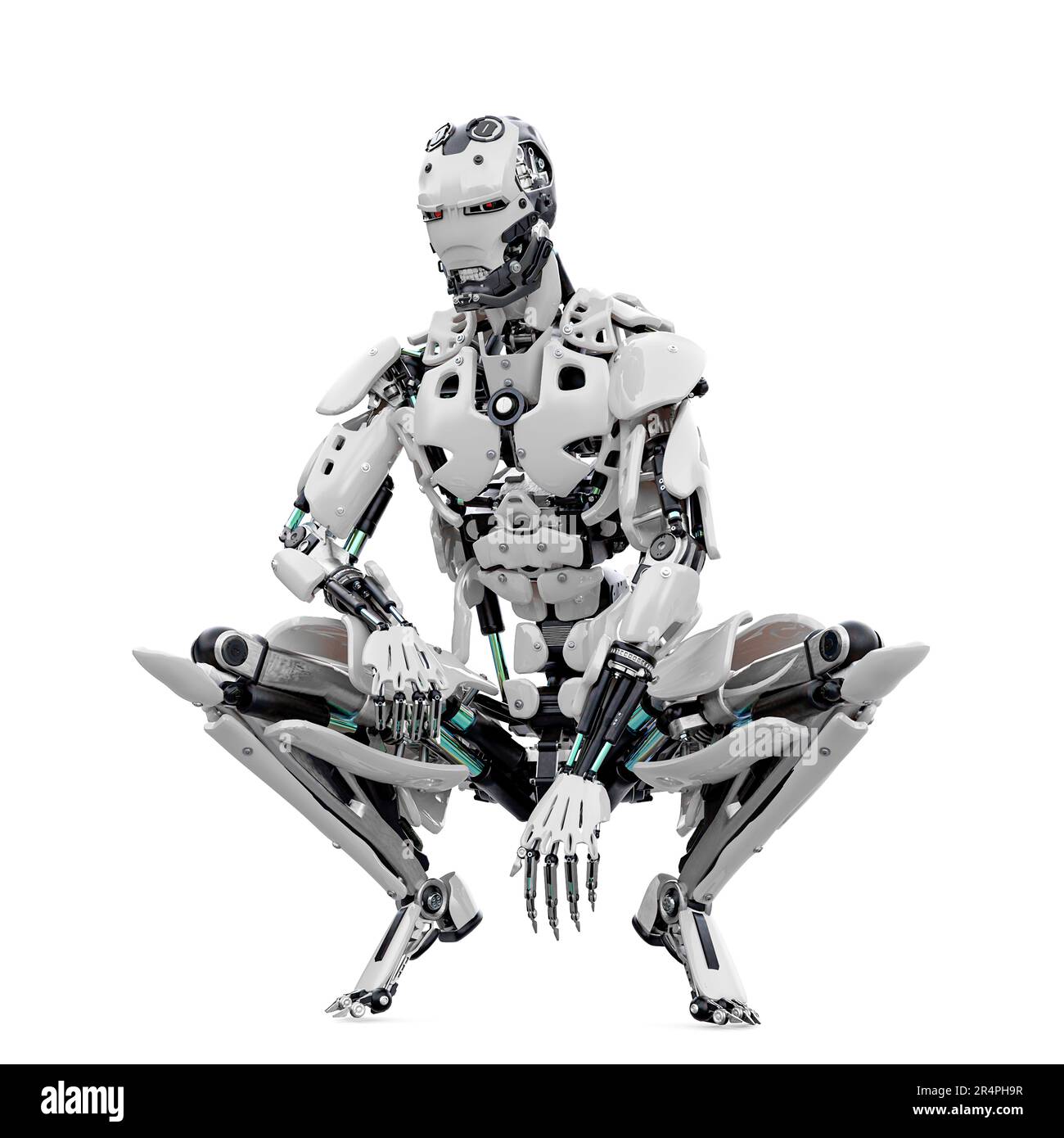 master cyber robot is crouched, 3d illustration Stock Photo - Alamy