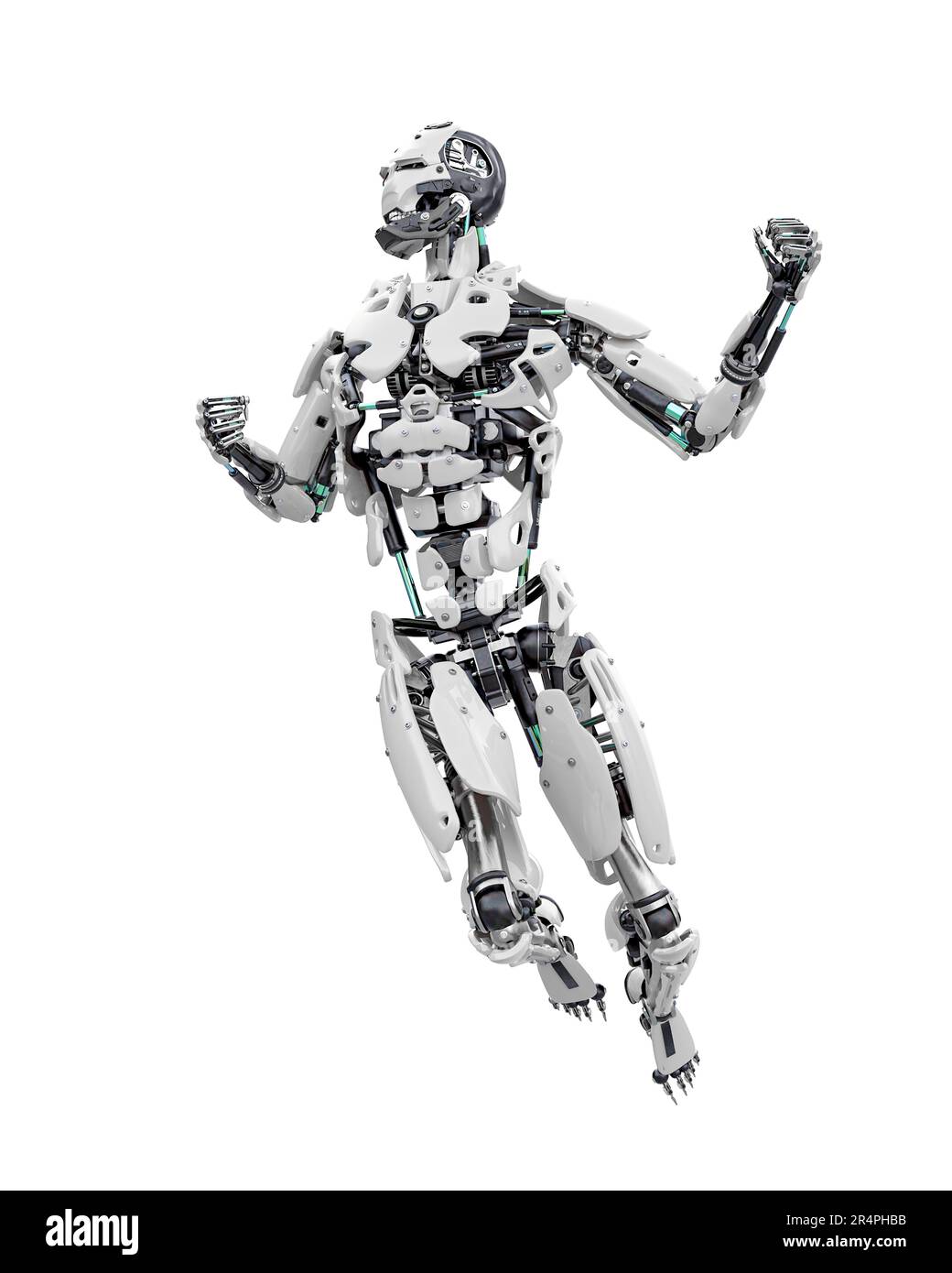 master cyber robot is doing a comic pose, 3d illustration Stock Photo ...