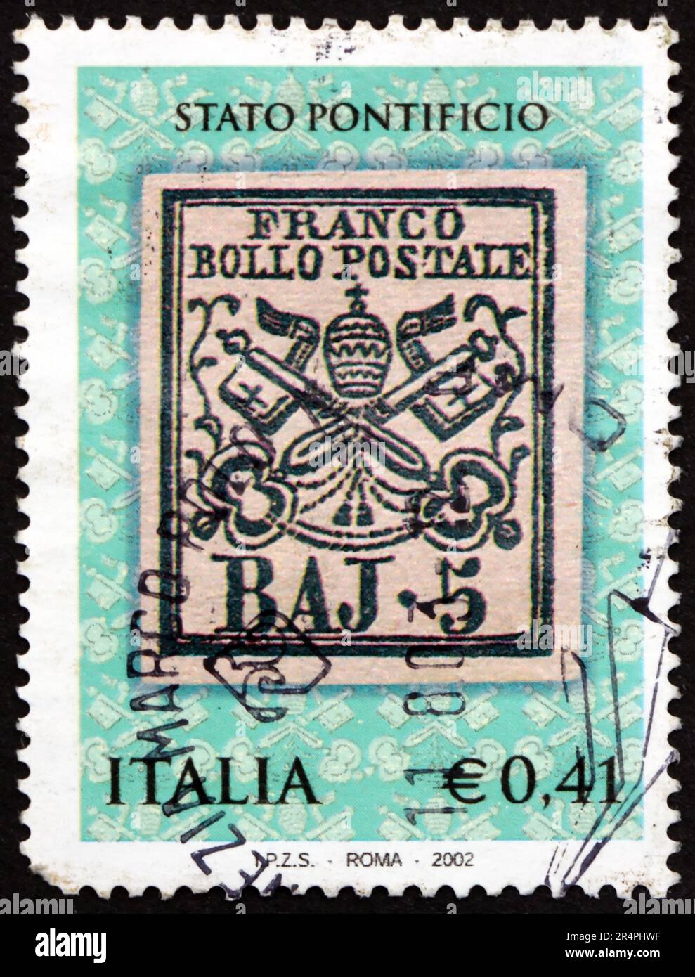 ITALY - CIRCA 2002: a stamp printed in Italy shows Roman States Postage ...