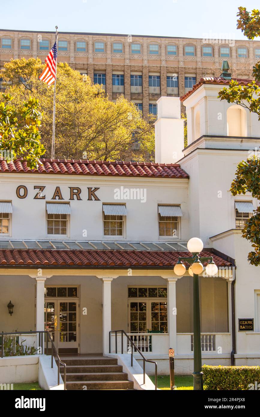 Ozark bathhouse on bathhouse row, Hot Springs National Park, Hot ...
