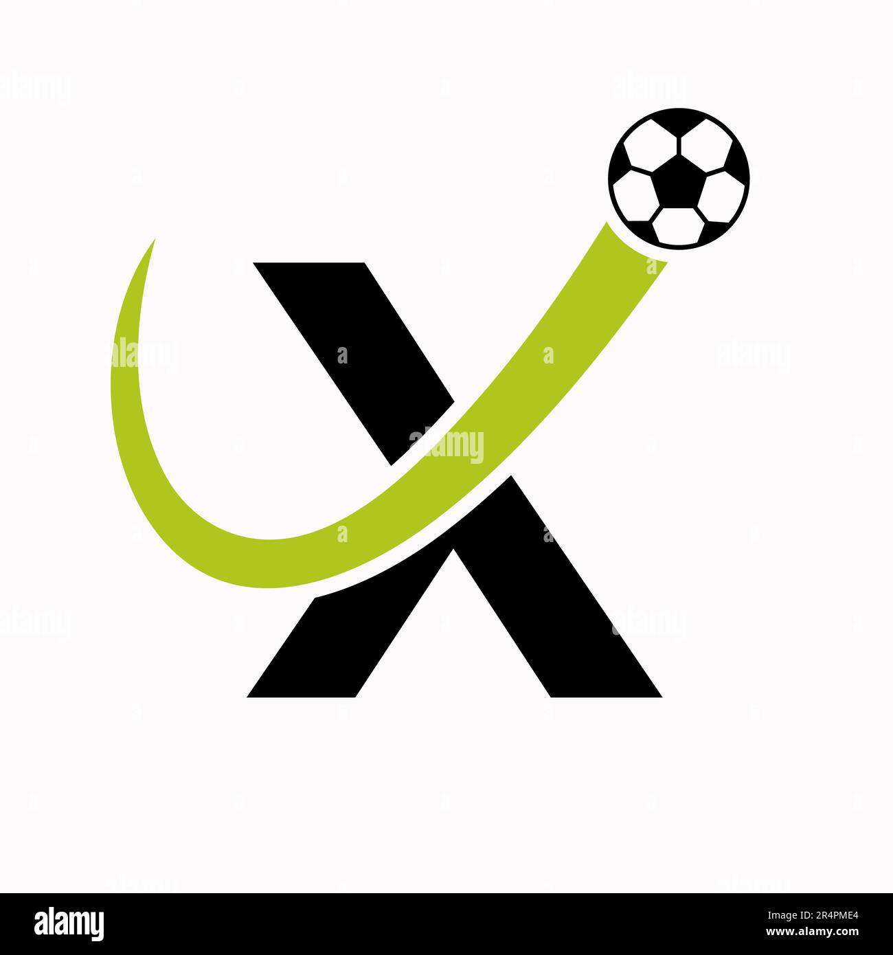 Letter X Soccer Logo. Football Logo Concept With Moving Football Icon ...