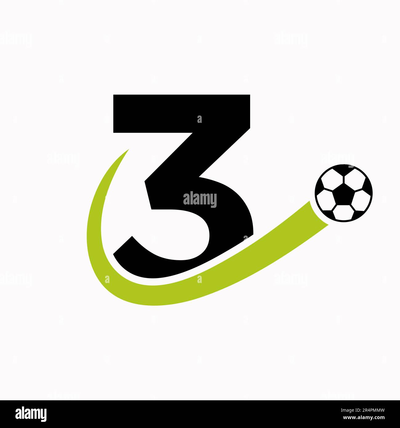 Letter 3 Soccer Logo. Football Logo Concept With Moving Football Icon ...