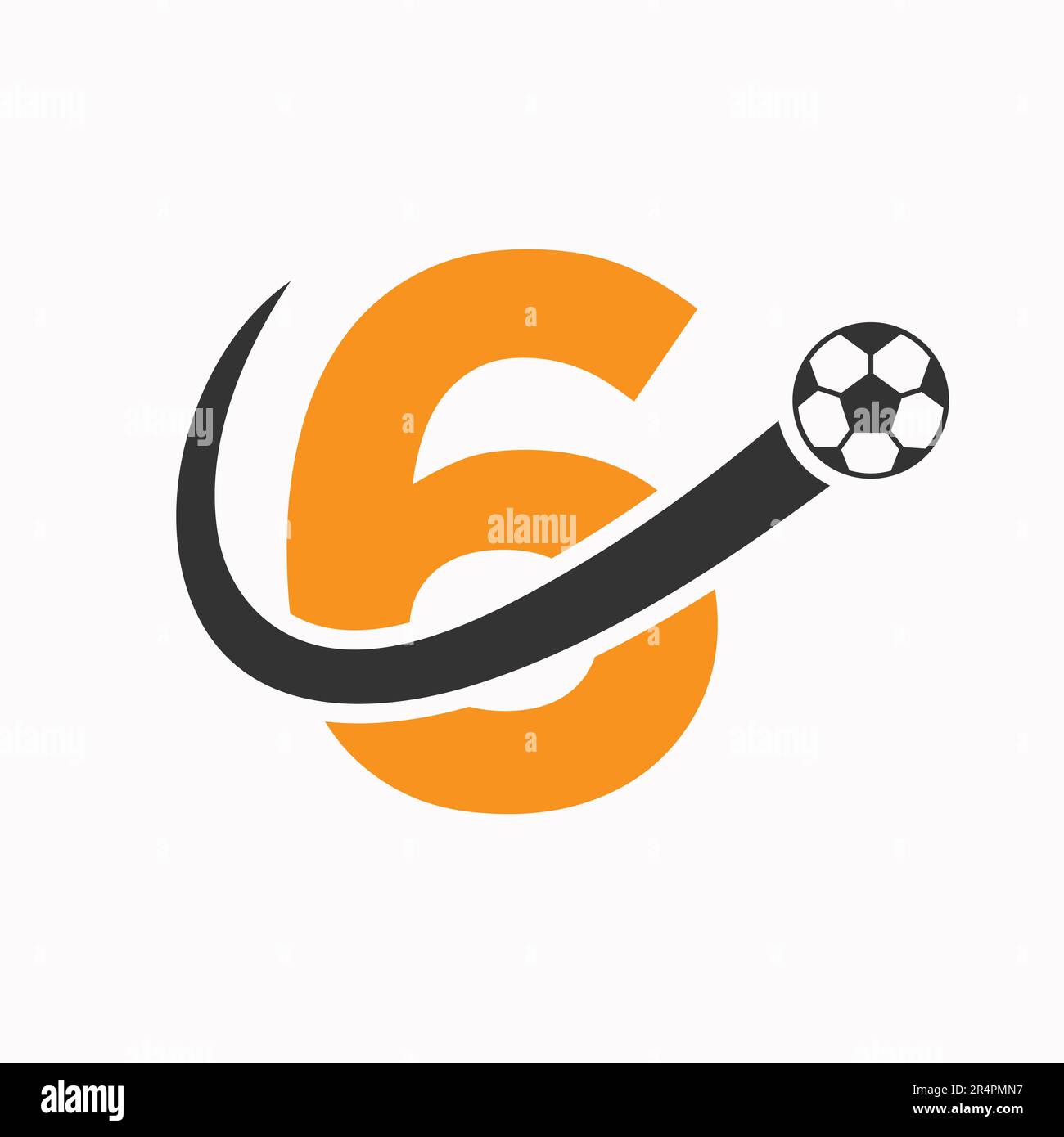 Letter 6 Soccer Logo. Football Logo Concept With Moving Football Icon ...