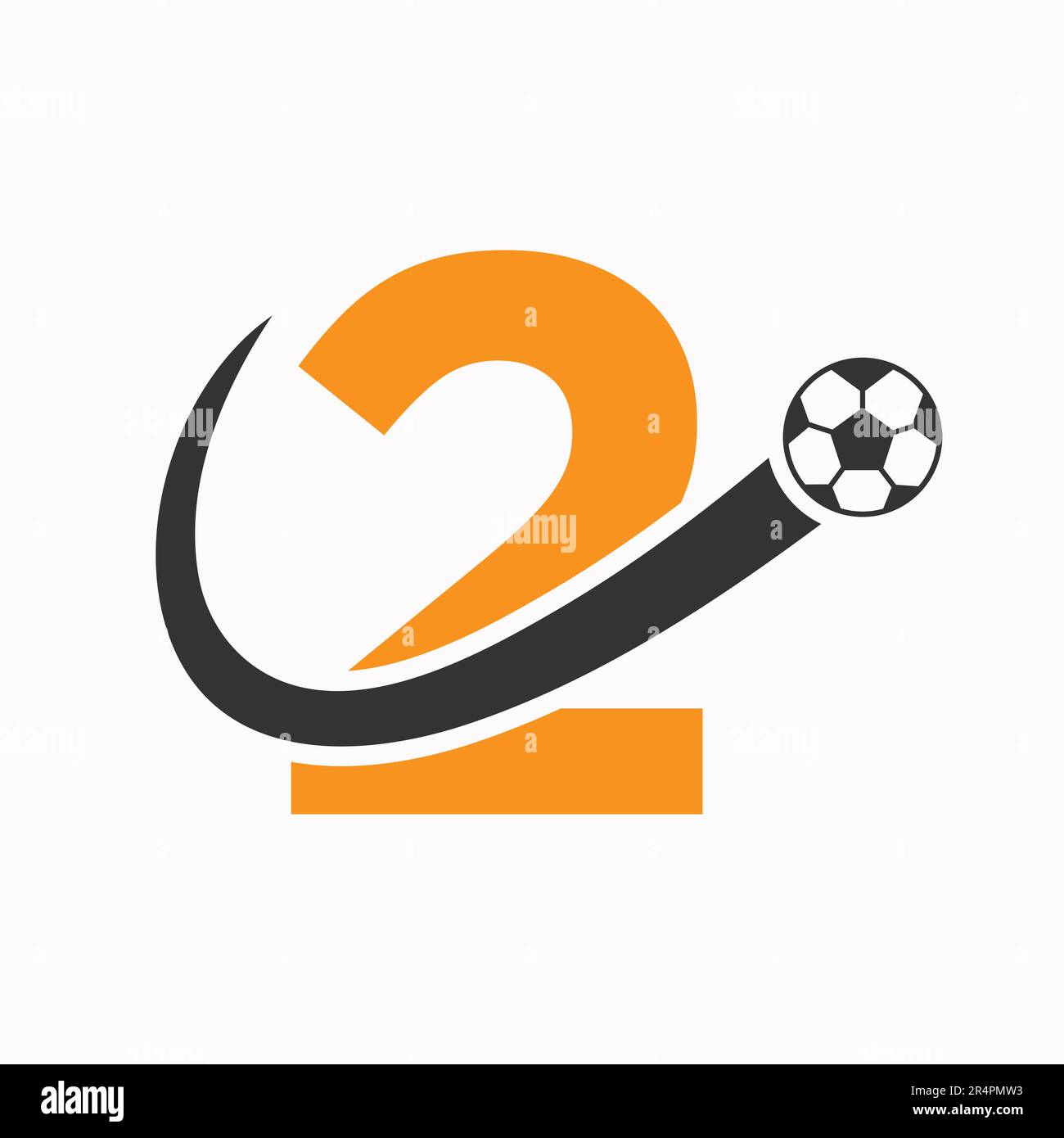 Letter 2 Soccer Logo. Football Logo Concept With Moving Football Icon ...