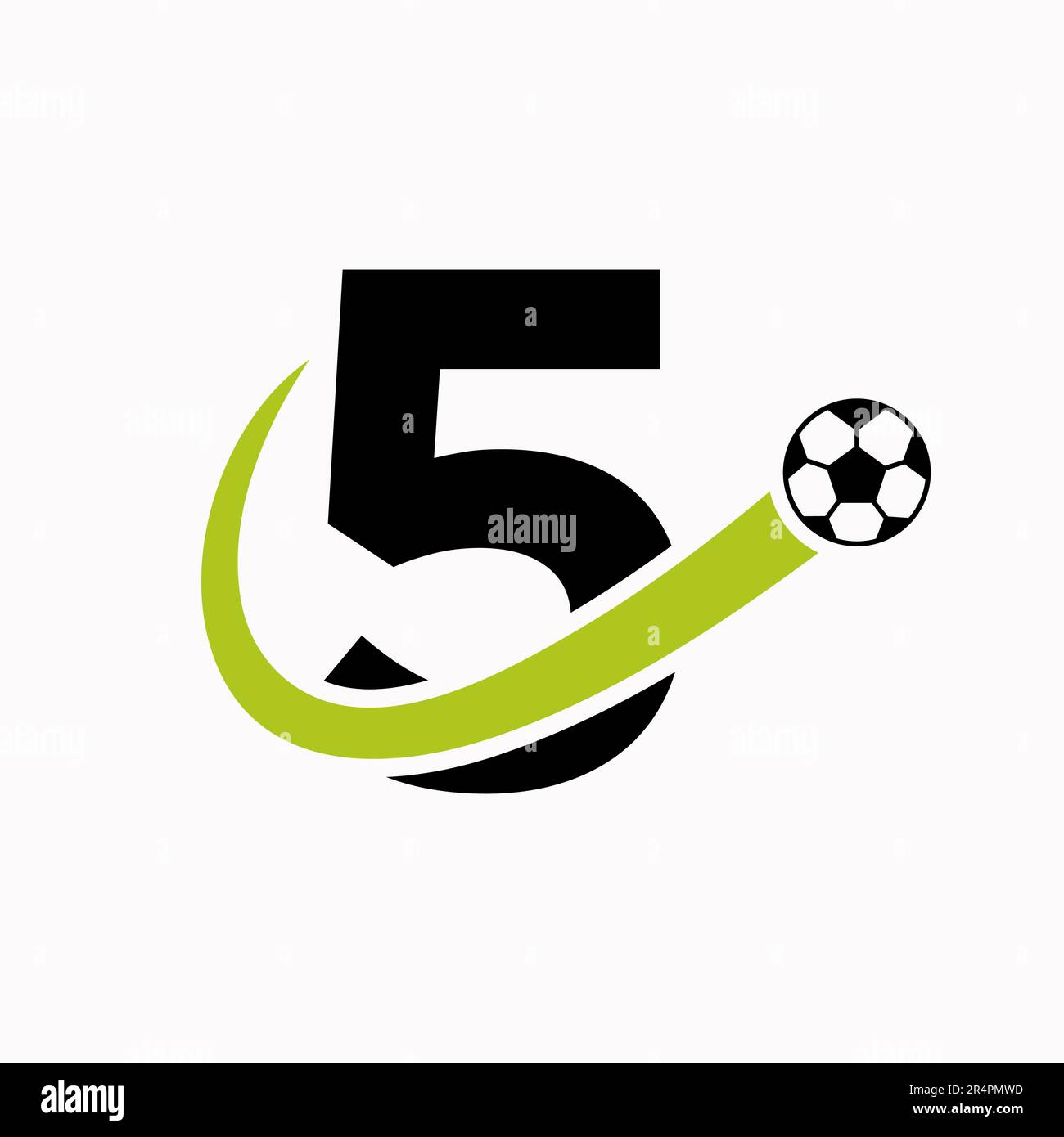Letter 5 Soccer Logo. Football Logo Concept With Moving Football Icon ...