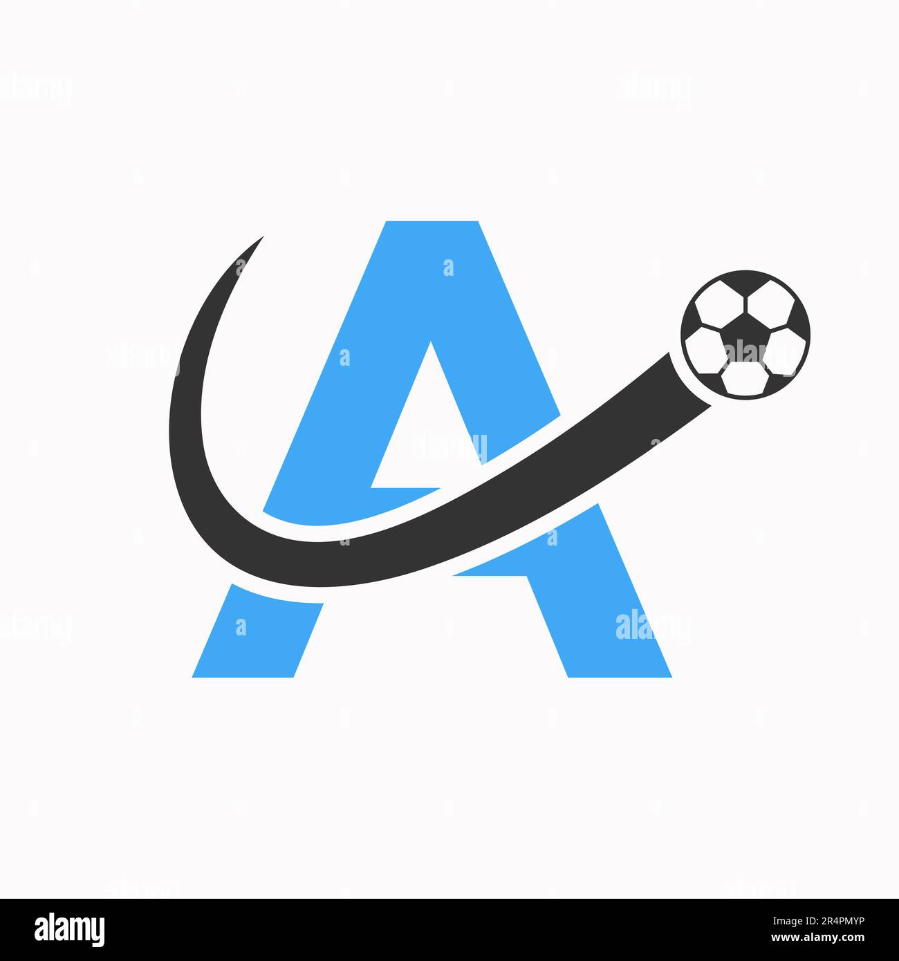 Letter A Soccer Logo. Football Logo Concept With Moving Football Icon ...