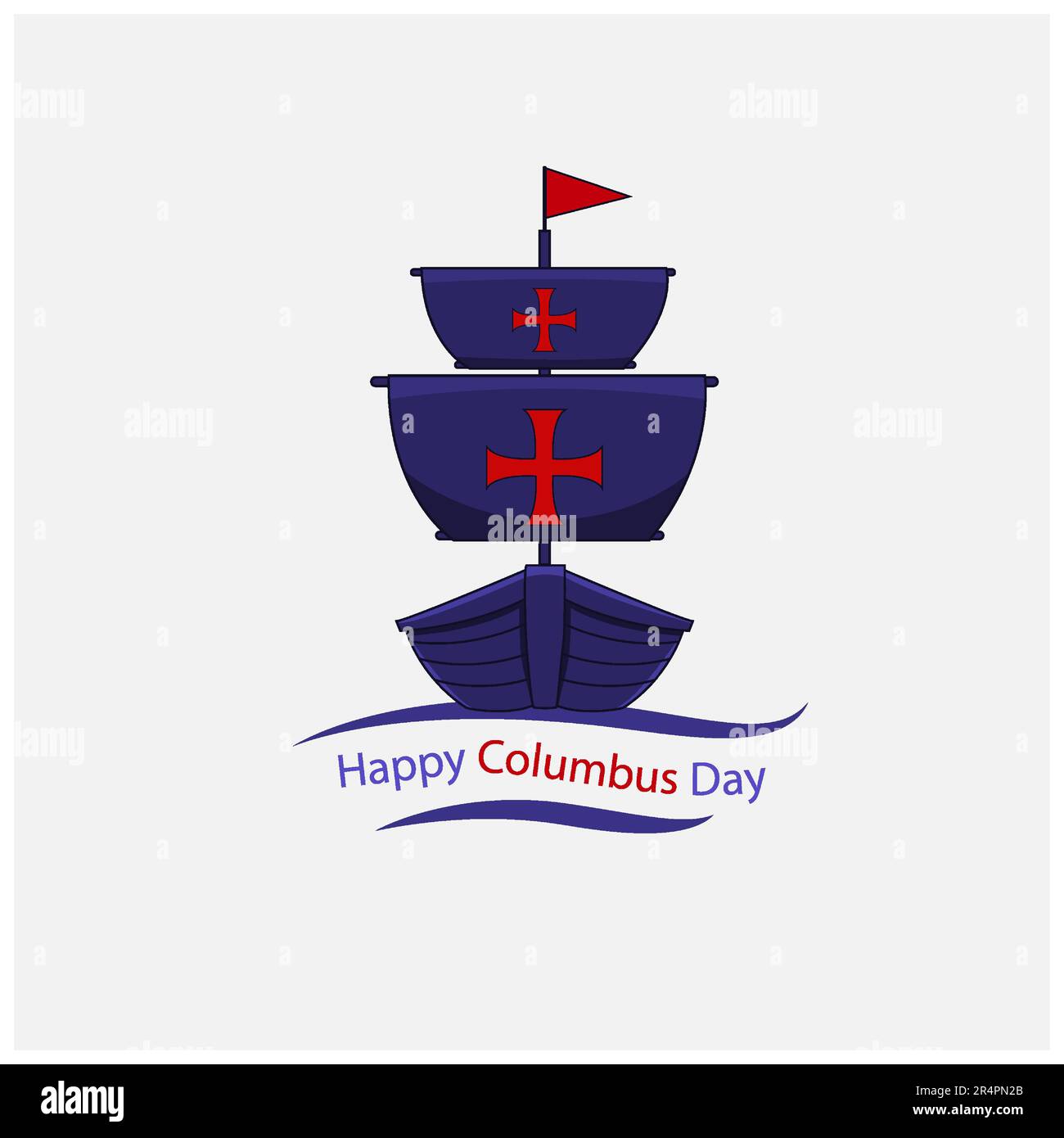 Happy Columbus Day America With Columbus ship design, Flags,celebration ...