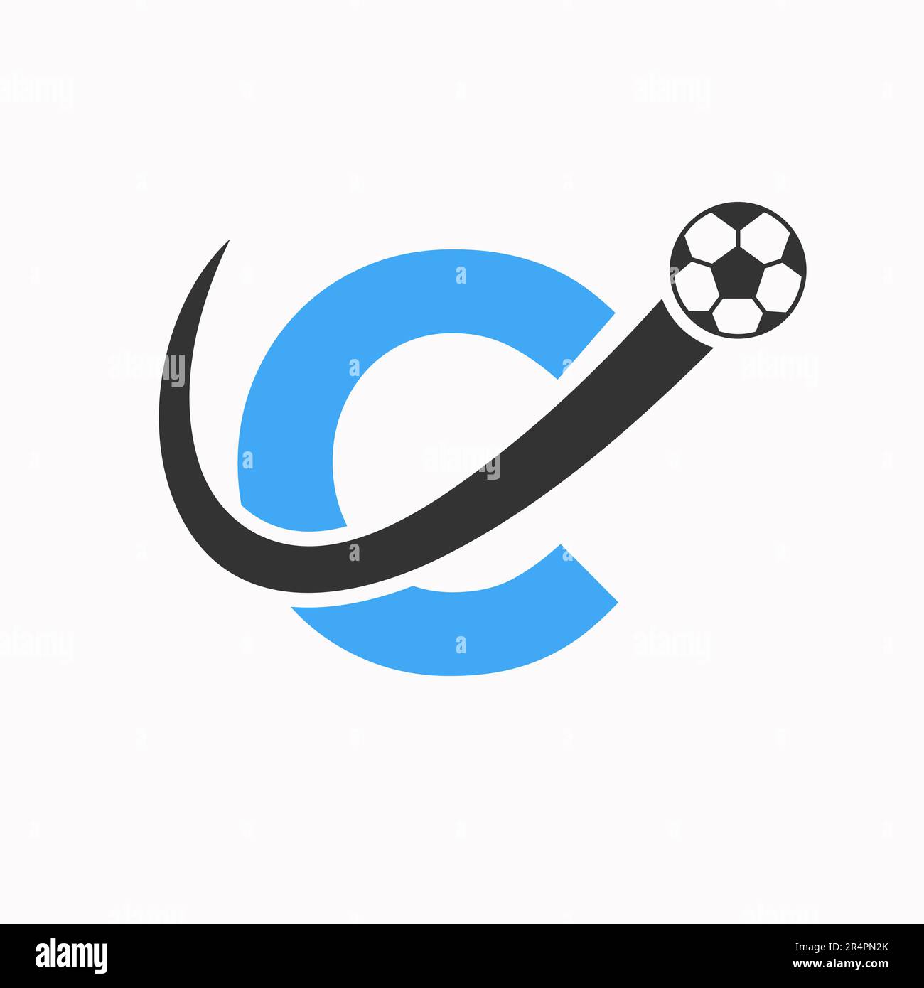 Letter C Soccer Logo. Football Logo Concept With Moving Football Icon ...