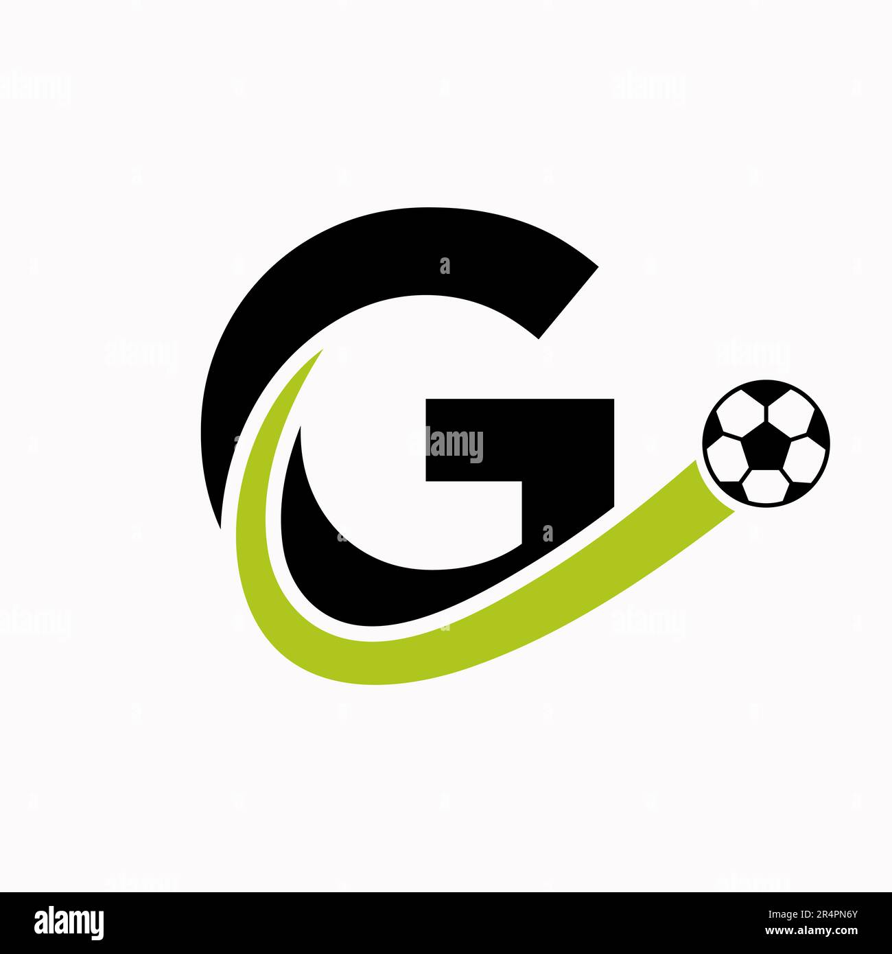 Letter G Soccer Logo. Football Logo Concept With Moving Football Icon ...