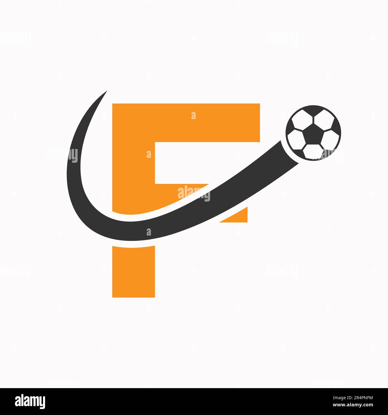 Letter F Soccer Logo. Football Logo Concept With Moving Football Icon ...