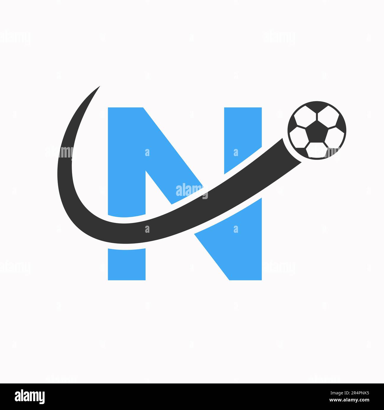Letter N Soccer Logo. Football Logo Concept With Moving Football Icon ...
