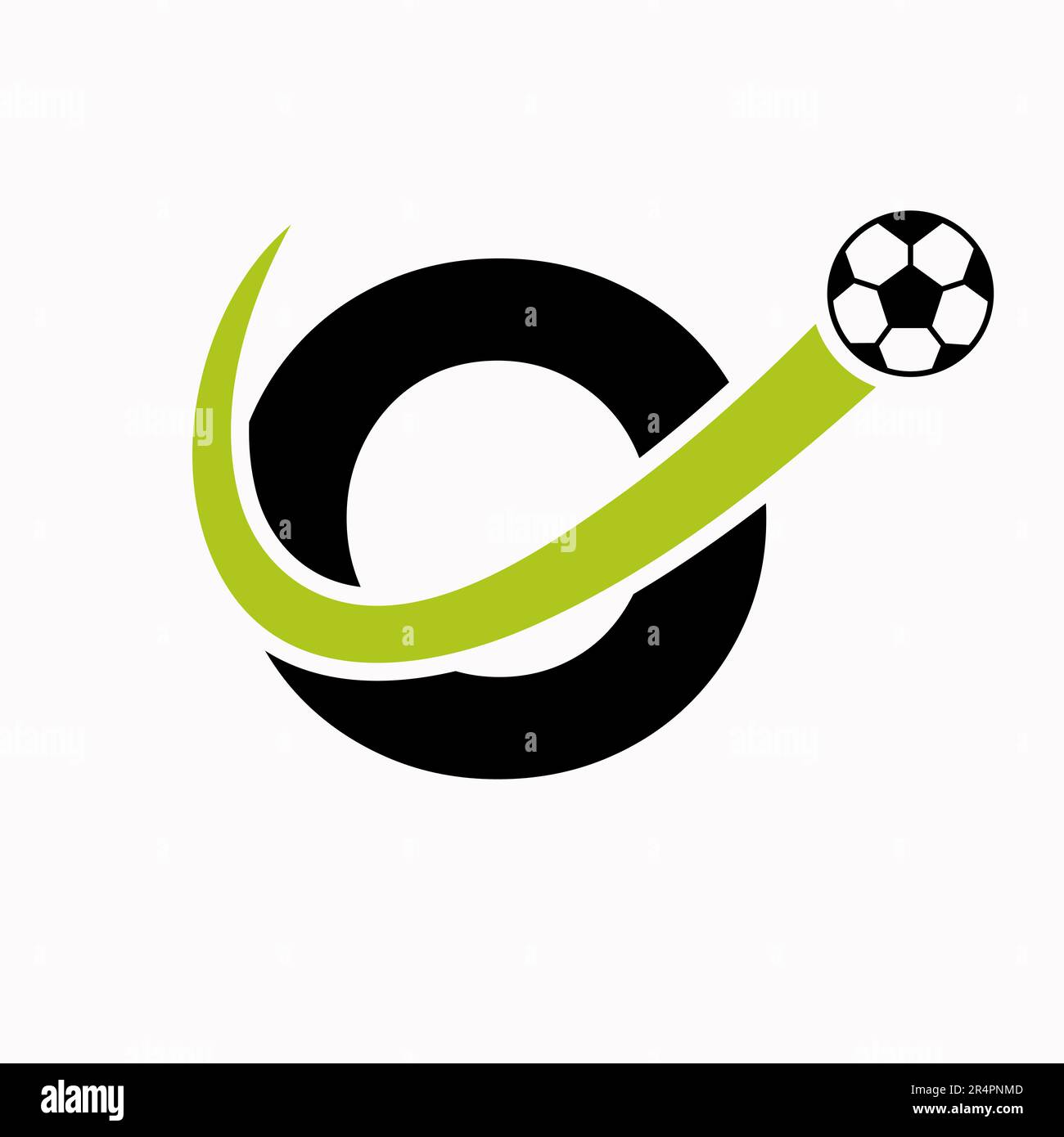 Letter O Soccer Logo. Football Logo Concept With Moving Football Icon ...
