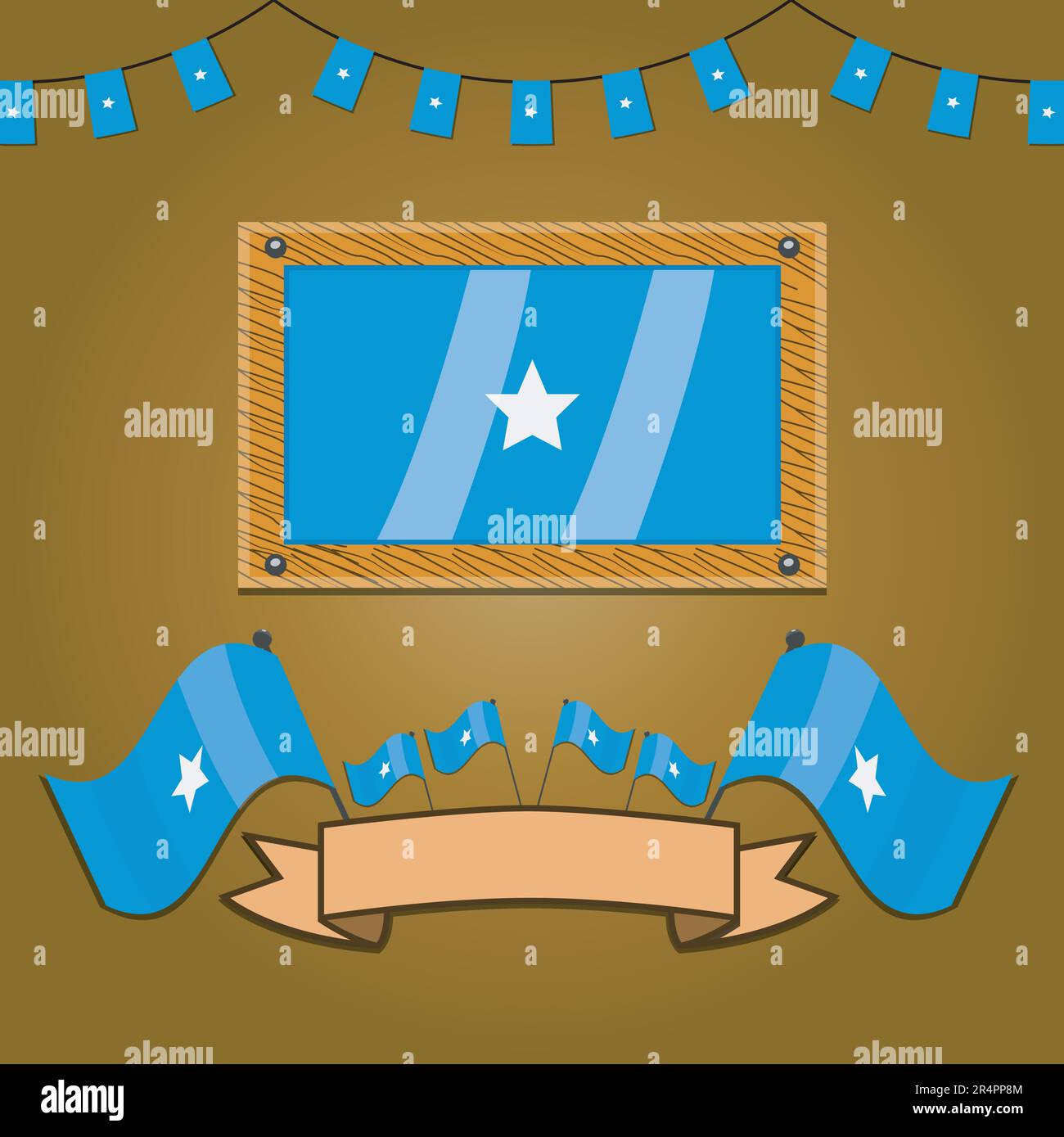 Somalia Flags On Frame Wood, Label, Simple Gradient and Vector ...