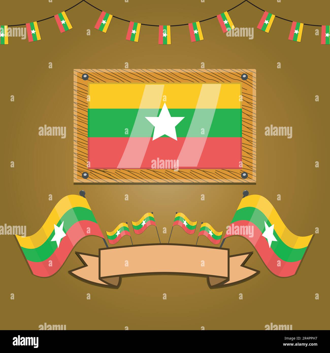 Myanmar wooden flag Stock Vector Images - Alamy