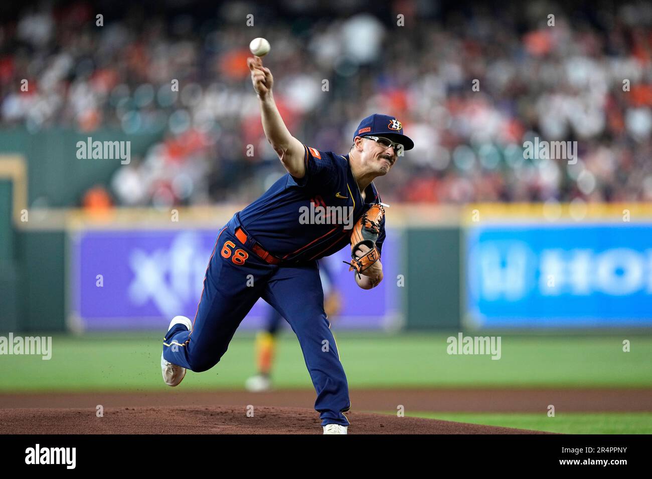 Houston Astros starting pitcher J.P. France throws against the ...