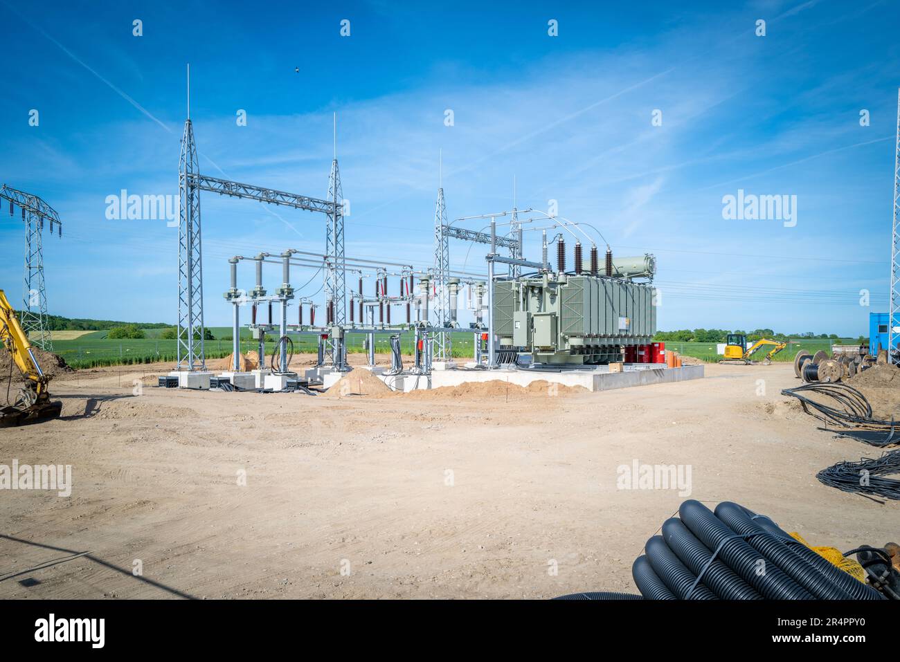A new power substation is built on a field Stock Photo - Alamy