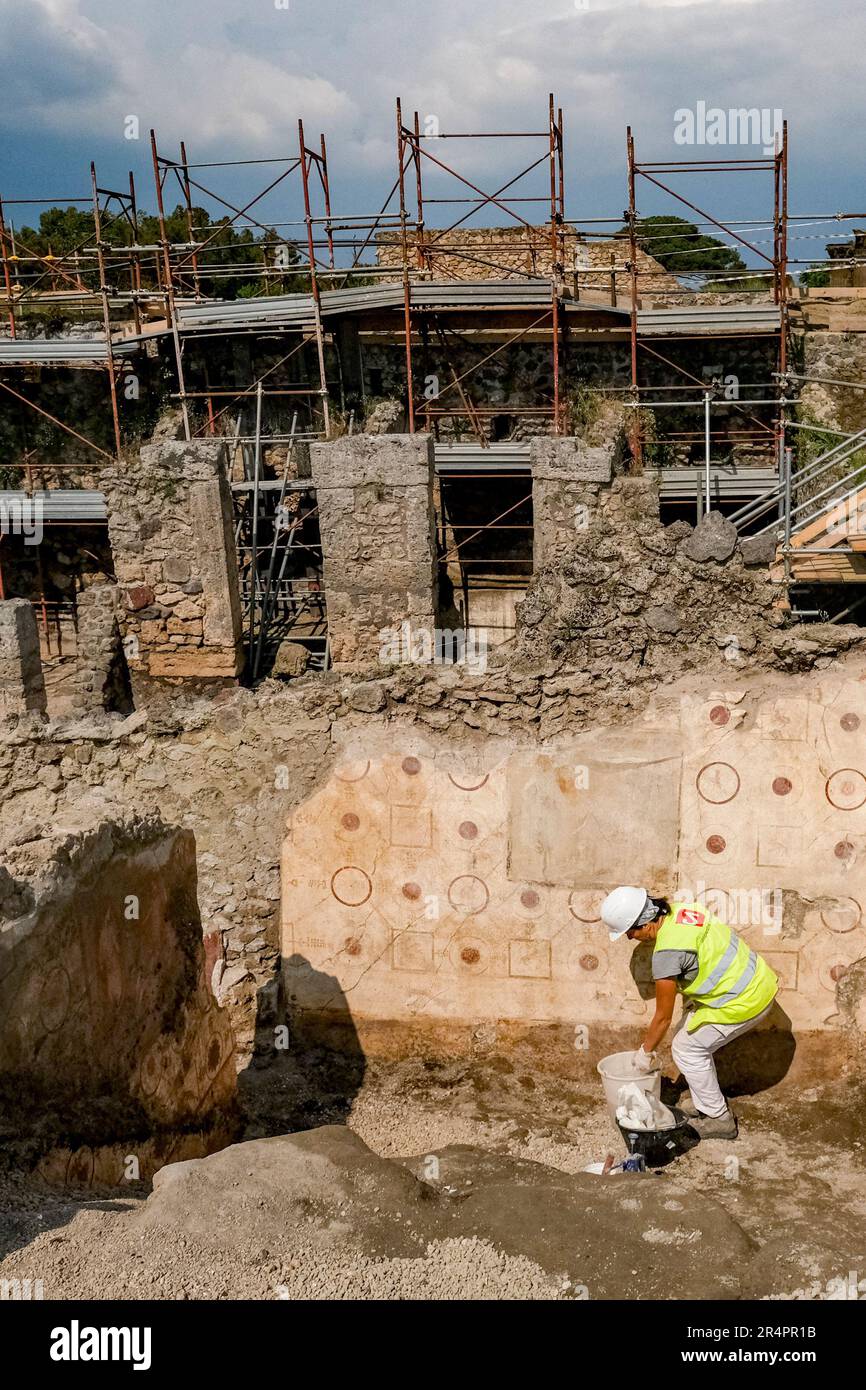 walls frescoed with mythological scenes near an atrium, notably Apollo ...